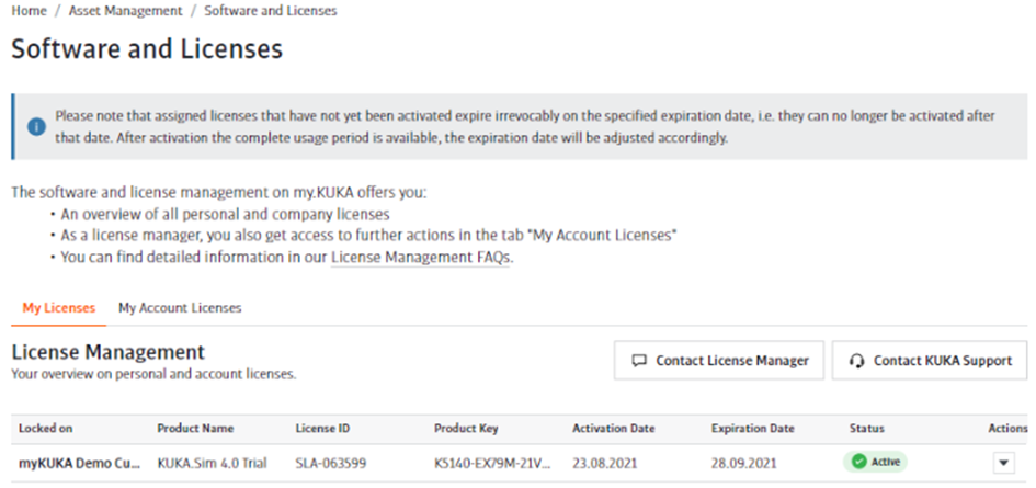 FAQ KUKA.SIM 4.X Licensing | my.KUKA